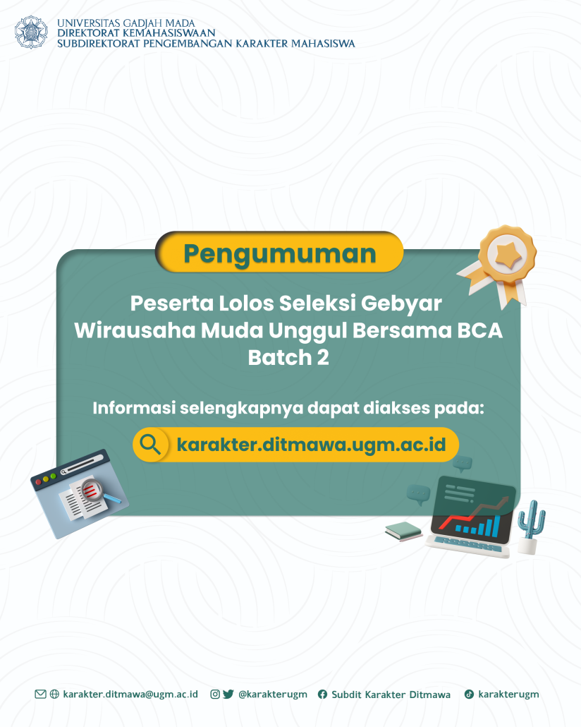 July 3, 2023 – Subdit Pengembangan Karakter Direktorat Kemahasiswaan UGM